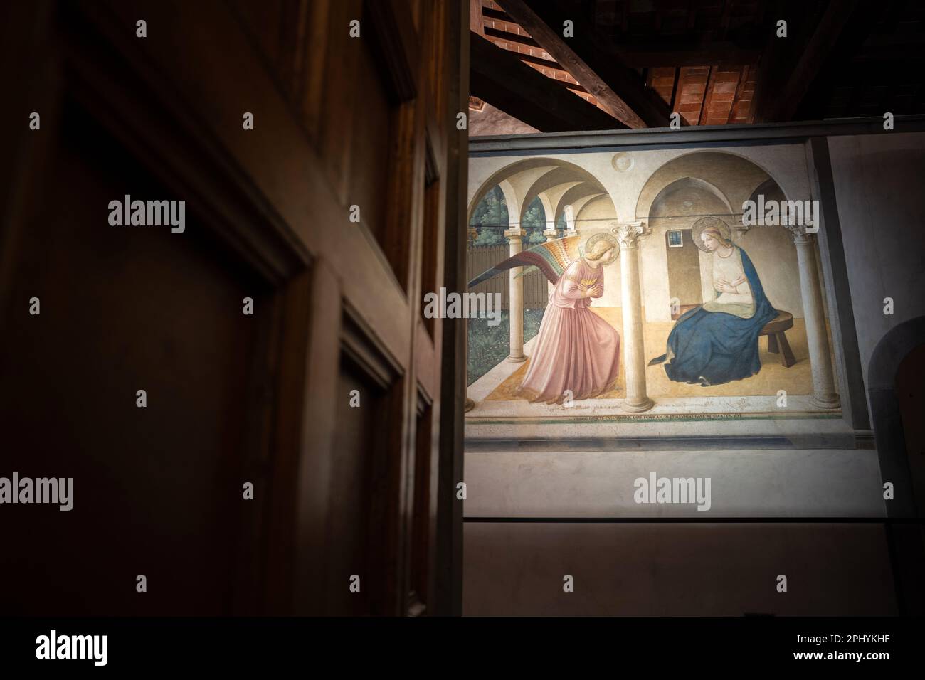 Renaissance masterpiece, Fra Angelico's 'Annunciation' at the top of the stairs to the dormitory ...