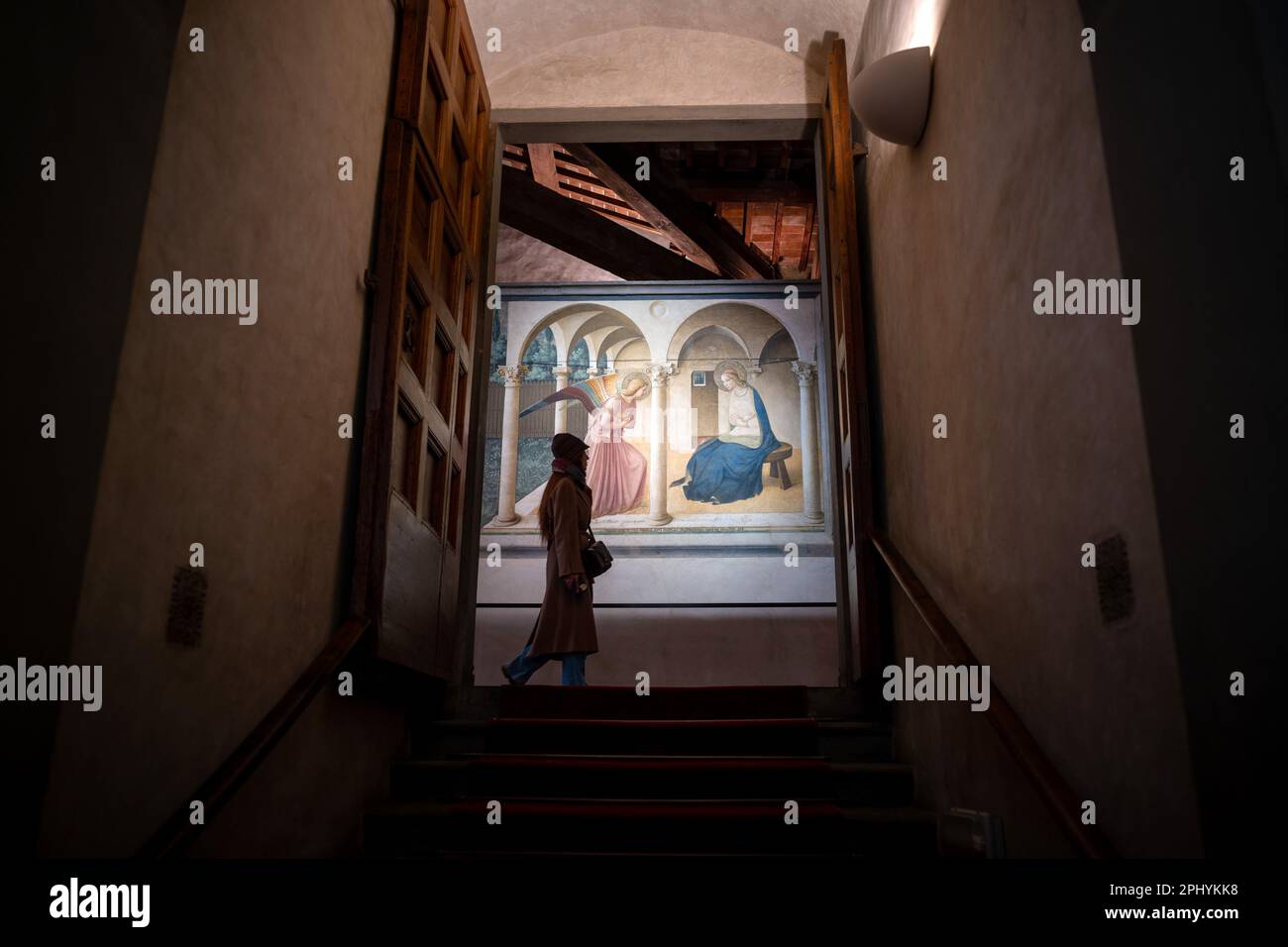 Renaissance masterpiece, Fra Angelico's 'Annunciation' at the top of the stairs to the dormitory ...