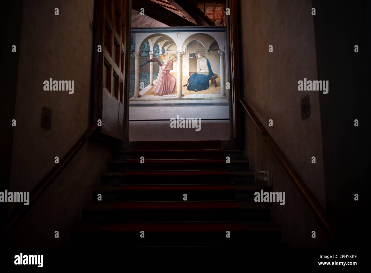 Renaissance masterpiece, Fra Angelico's 'Annunciation' at the top of the stairs to the dormitory ...