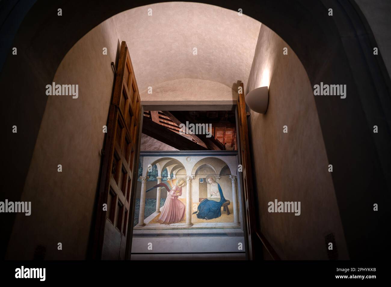Renaissance masterpiece, Fra Angelico's 'Annunciation' at the top of the stairs to the dormitory ...