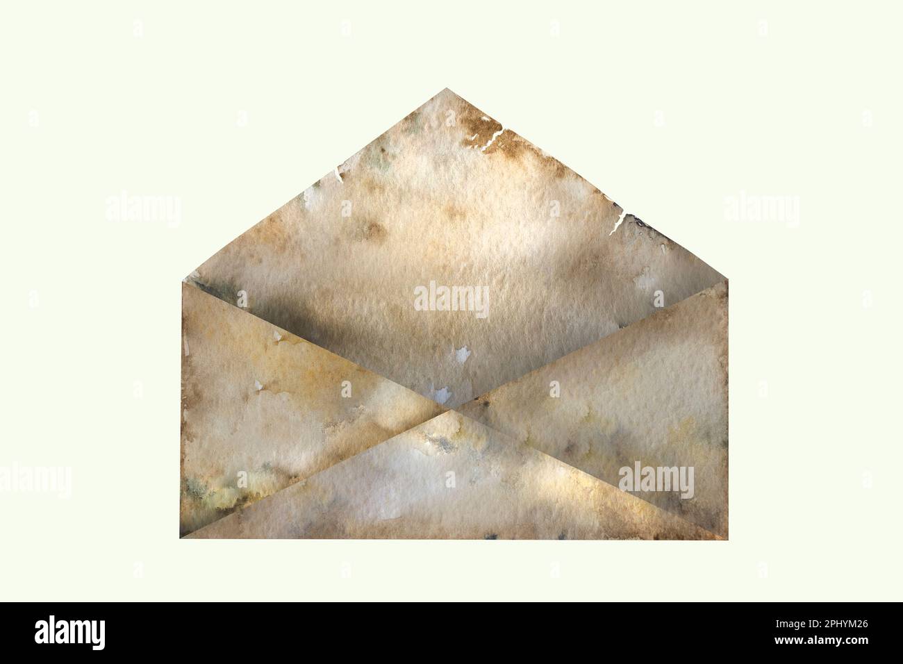 Envelope watercolor illustration. Watercolor drawing of an envelope on ...