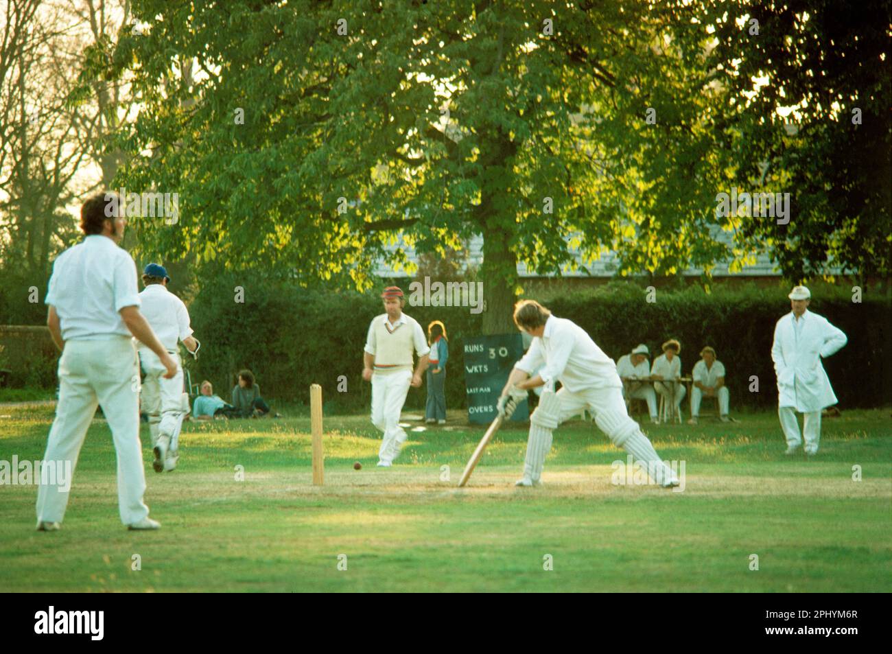 Local village cricket match in Wiltshire, 1978 Stock Photo - Alamy