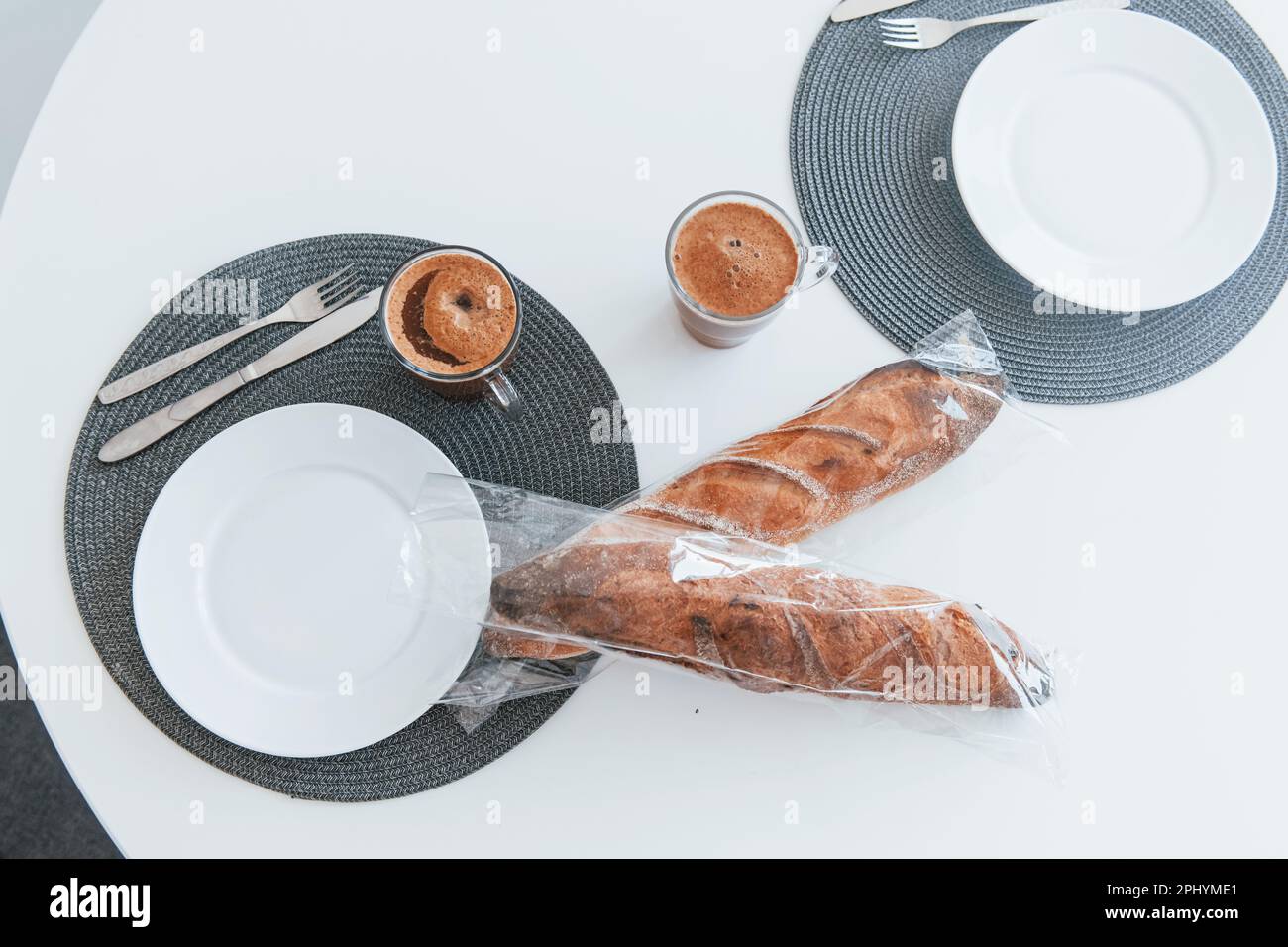 Top view plates coffee hi-res stock photography and images - Alamy