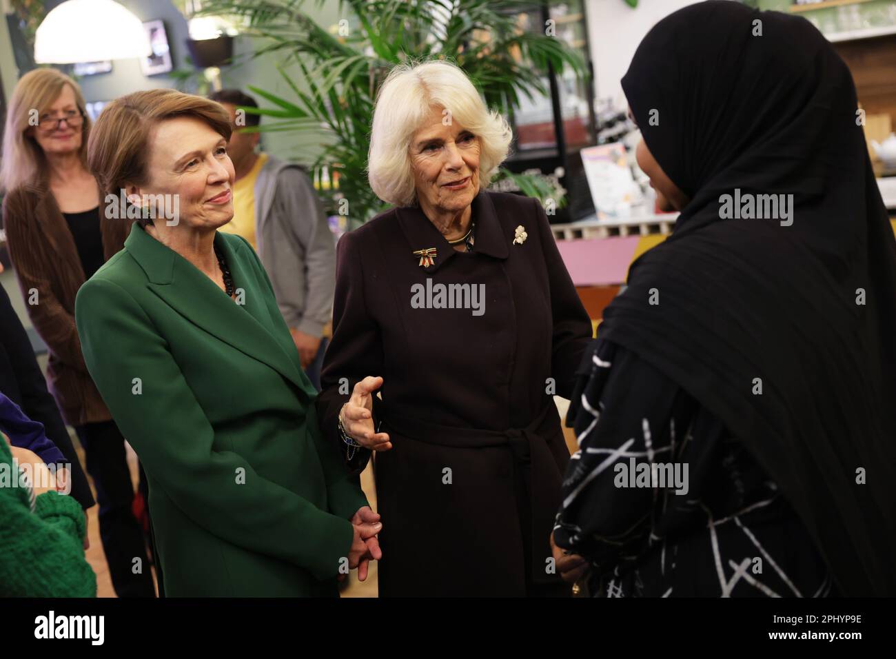 The Queen Consort and First Lady Elke Budenbender during a visit to the ...