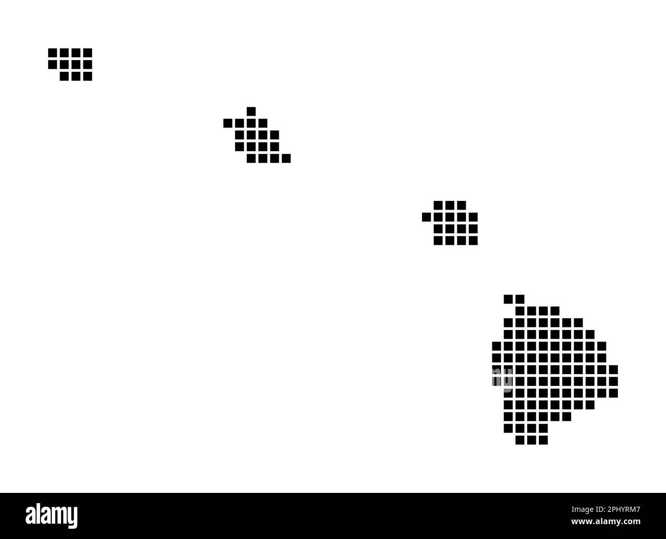 Hawaii map. Map of Hawaii in dotted style. Borders of the US state ...