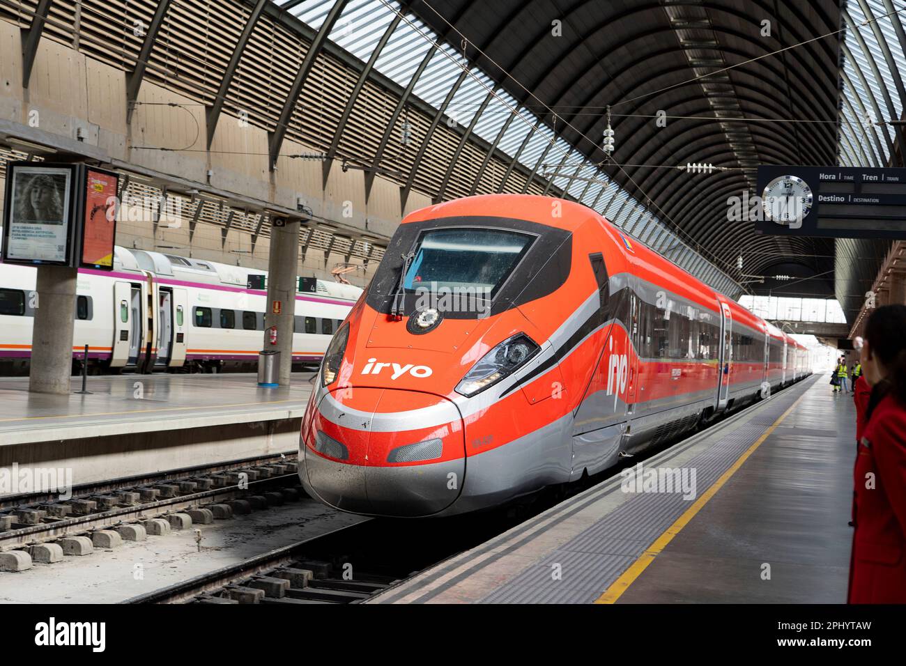 The Iryo train makes its first entrance at Santa Justa station, on ...