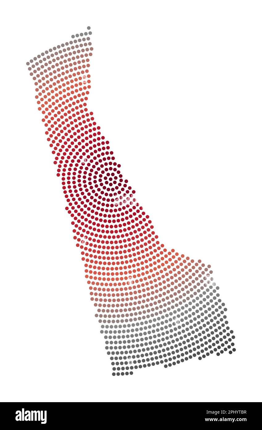Delaware dotted map. Digital style shape of Delaware. Tech icon of the ...