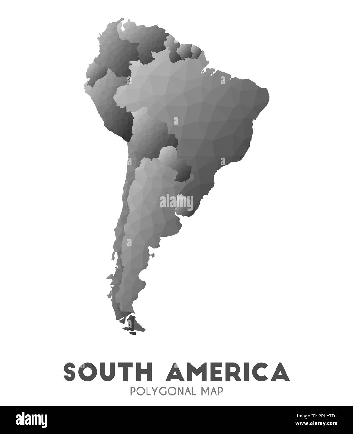 South America Map. Admirable low poly style continent map. Astonishing ...