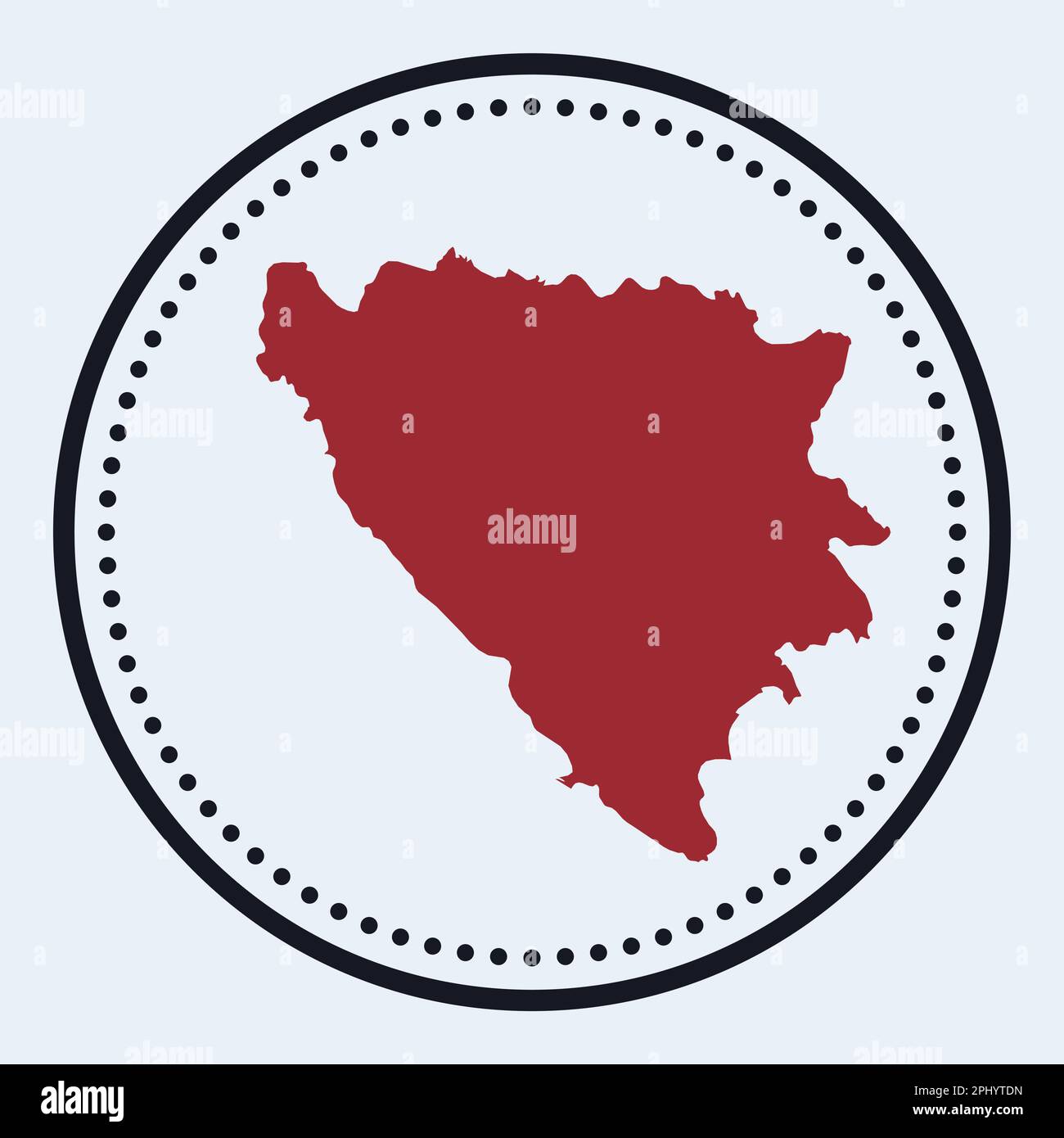 Bosnia round stamp. Round logo with country map and title. Stylish ...