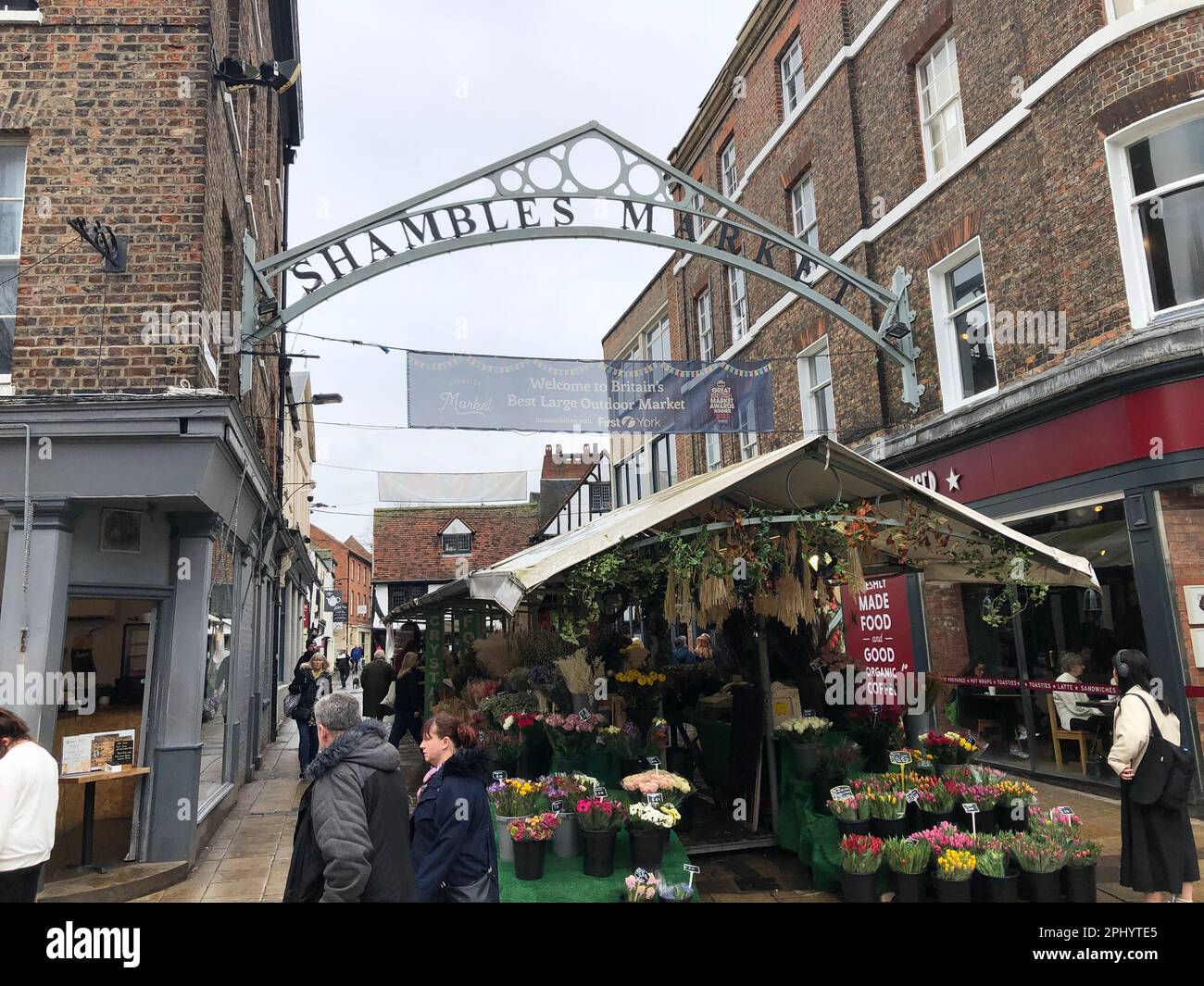 The shambles is one of York`s most famous landmark with it`s medieval ...