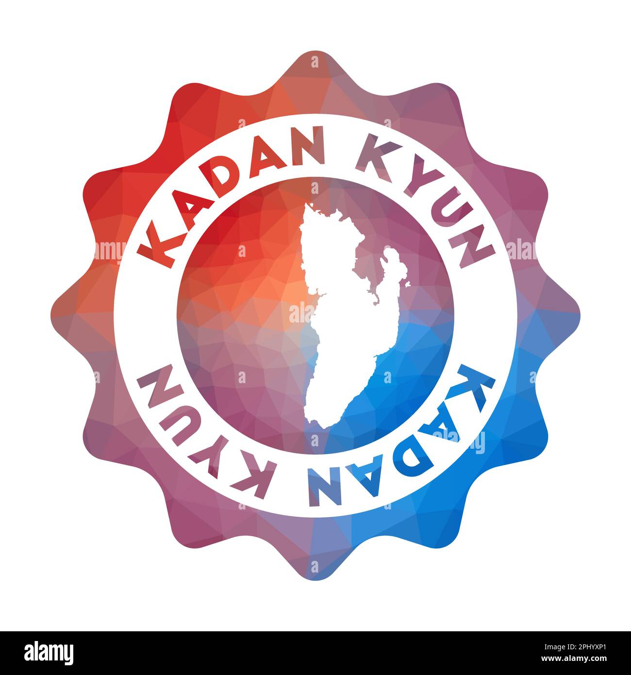 Kadan Kyun low poly logo. Colorful gradient travel logo of the island ...