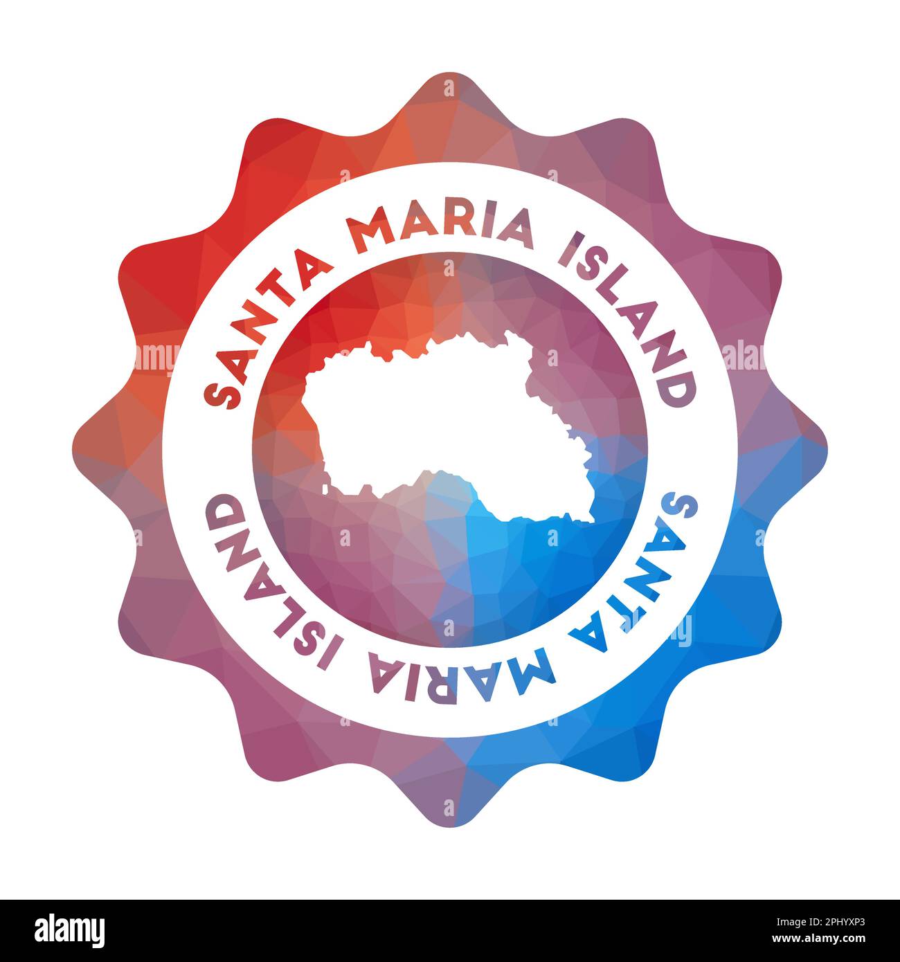 Santa Maria Island low poly logo. Colorful gradient travel logo in ...