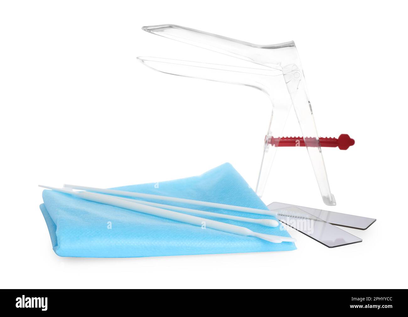 Sterile gynecological examination kit on white background Stock Photo ...