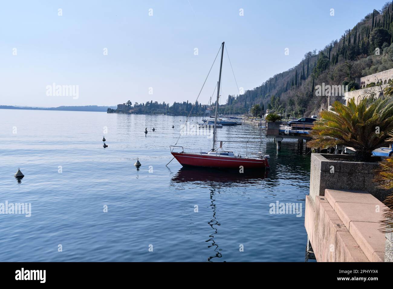 Gardone Riviera, Italy: View of Gardone Riviera at the lakeside of Lake ...