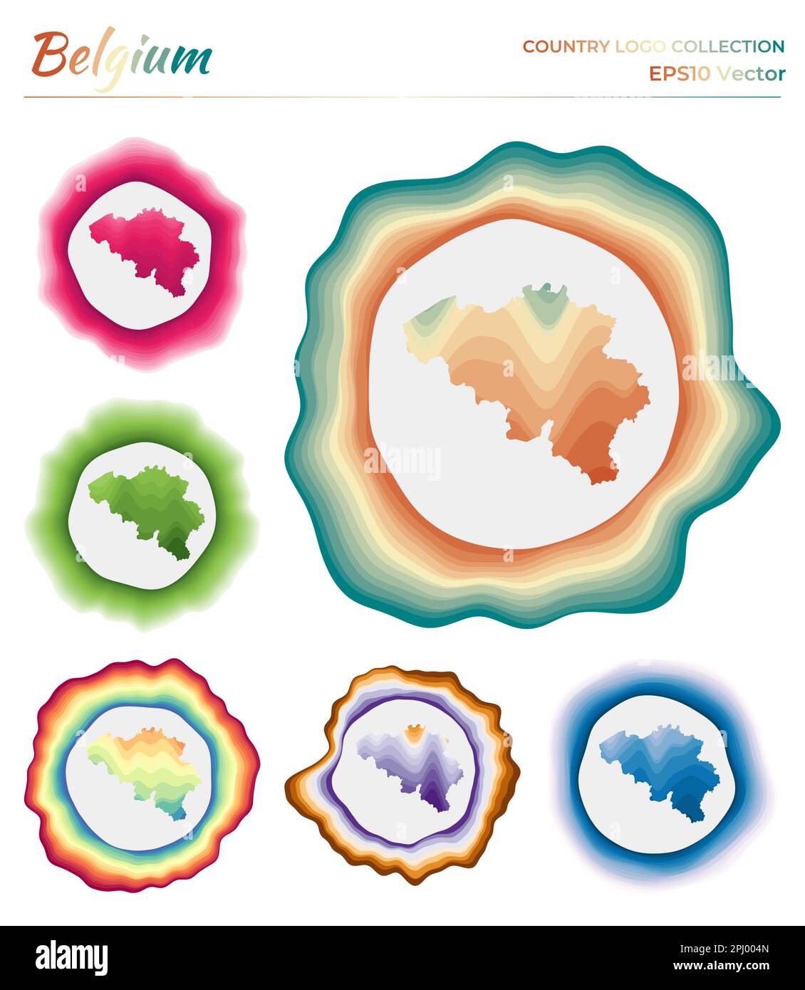 Belgium logo collection. Colorful badge of the country. Layers around ...