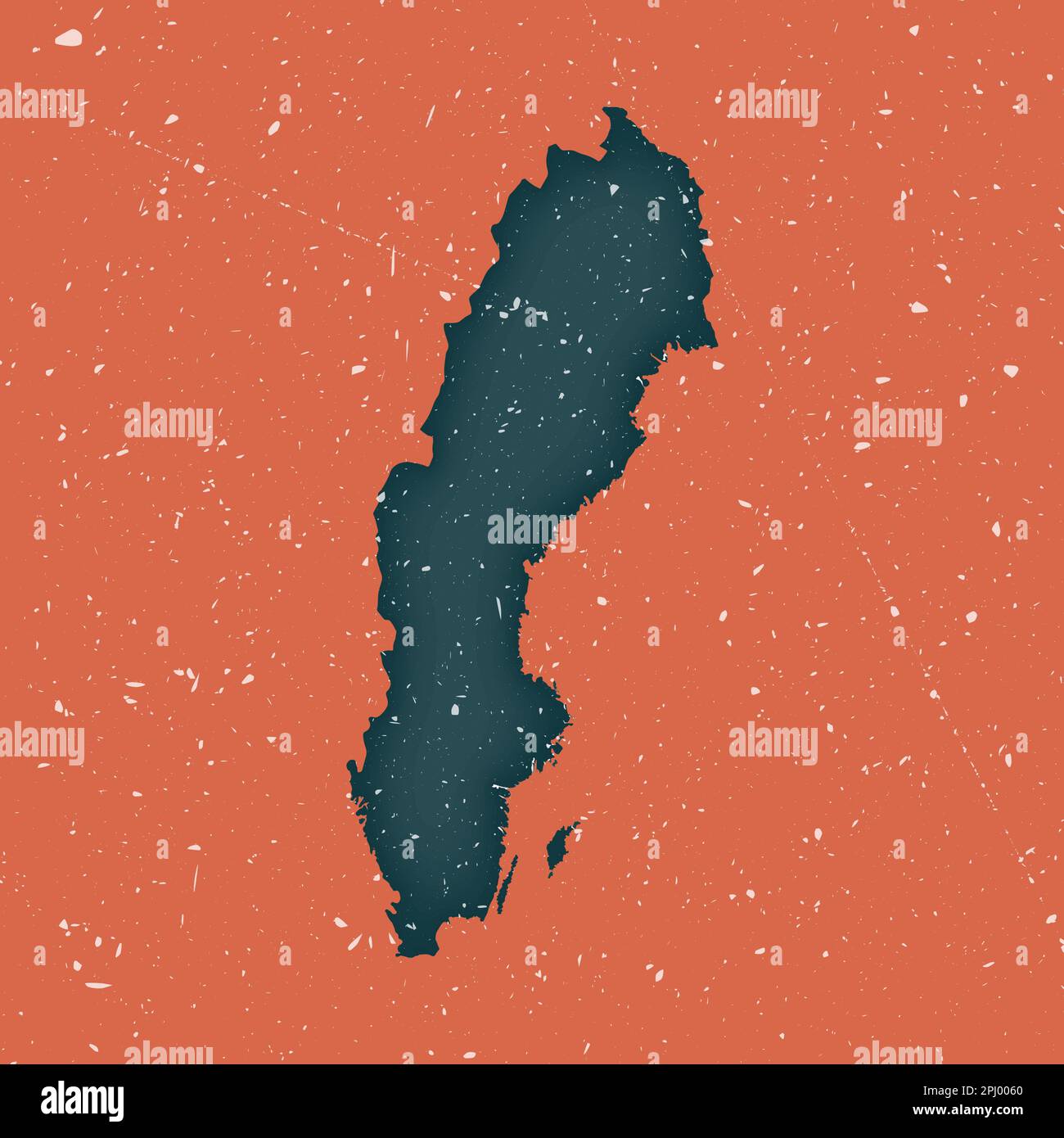 Sweden vintage map. Grunge map of the country with distressed texture ...