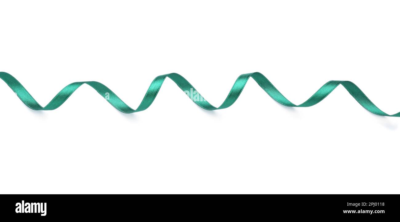 Beautiful ribbon isolated on white, top view Stock Photo - Alamy