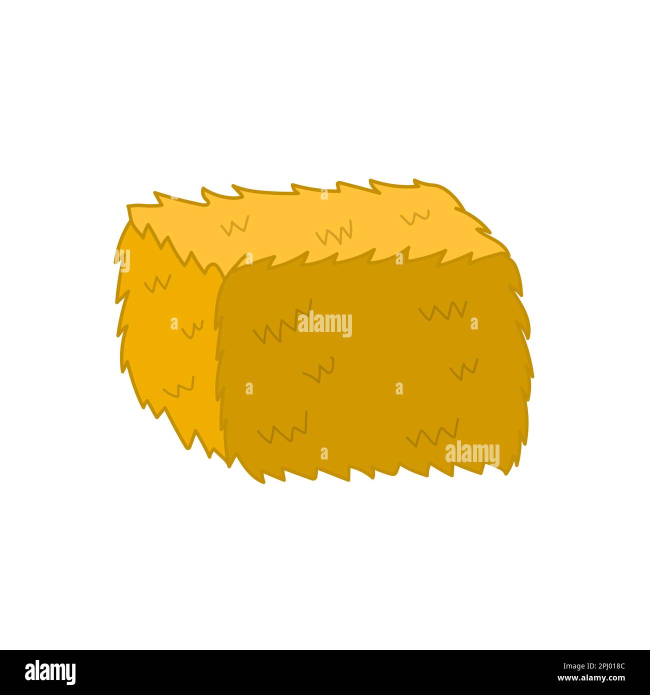 Doodle hay stack in cartoon style. Hand drawn farm square haystack ...