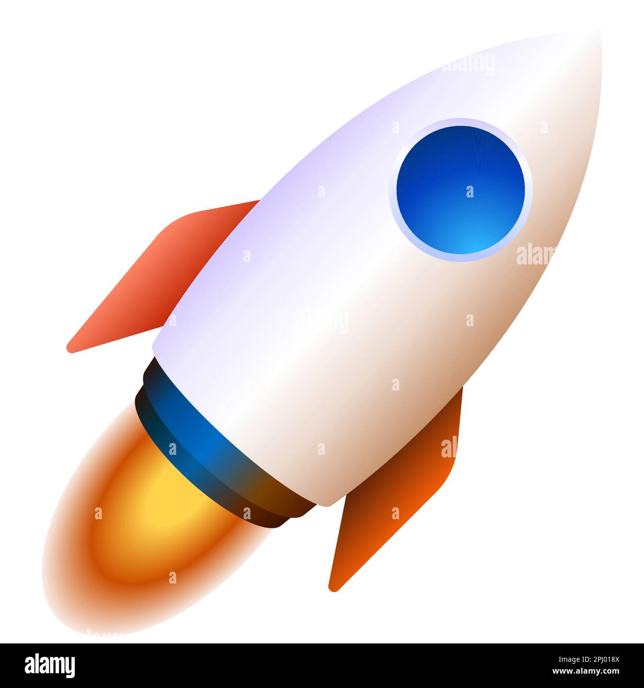 Rocket vector illustration. Spaceship launch 3D icon. Conceptual symbol ...