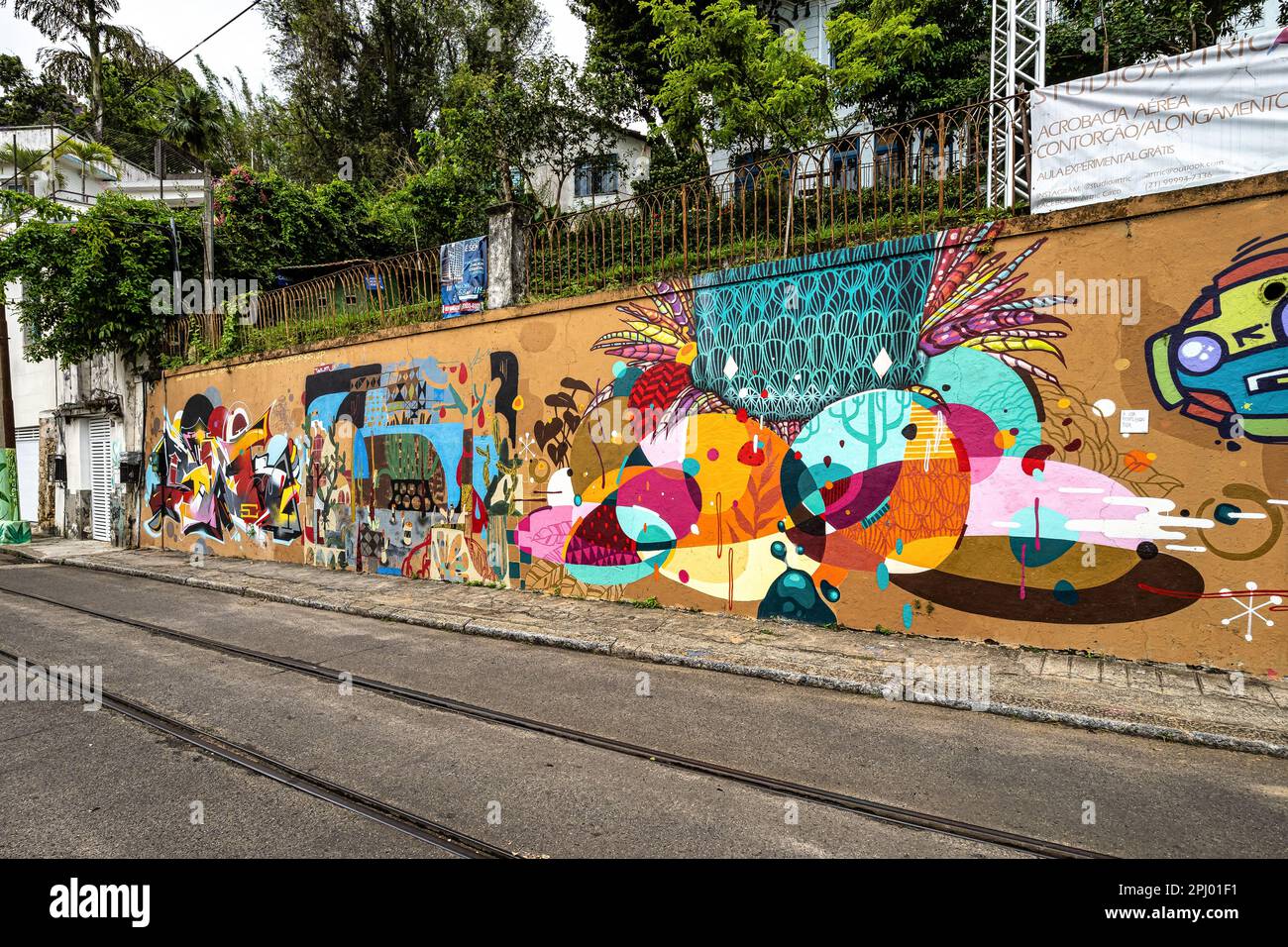 Graffiti street art murals line the streets and back alleys of Rio de ...