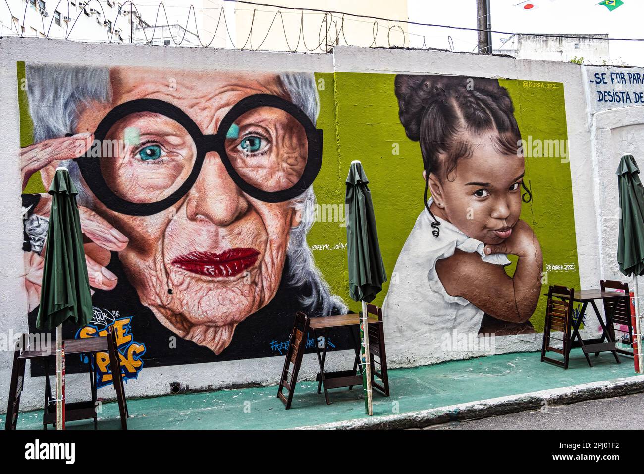 Graffiti street art murals line the streets and back alleys of Rio de ...