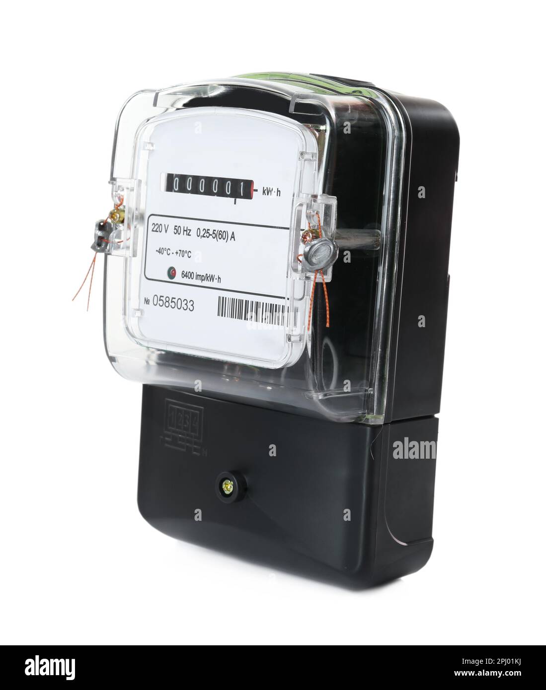 Electricity meter isolated on white background. Measuring device Stock ...