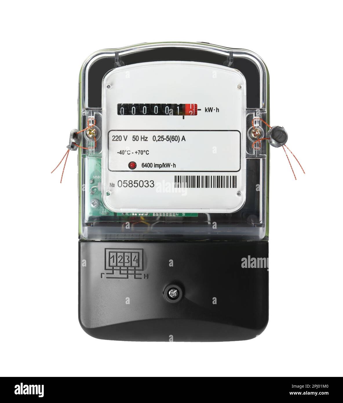 Electricity meter isolated on white background. Measuring device Stock ...