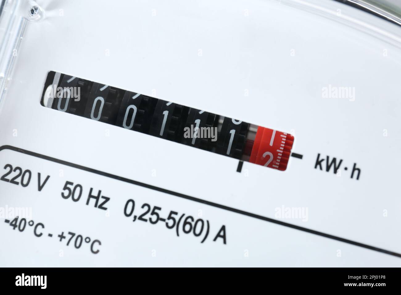 Closeup view of electricity meter. Measuring device Stock Photo - Alamy