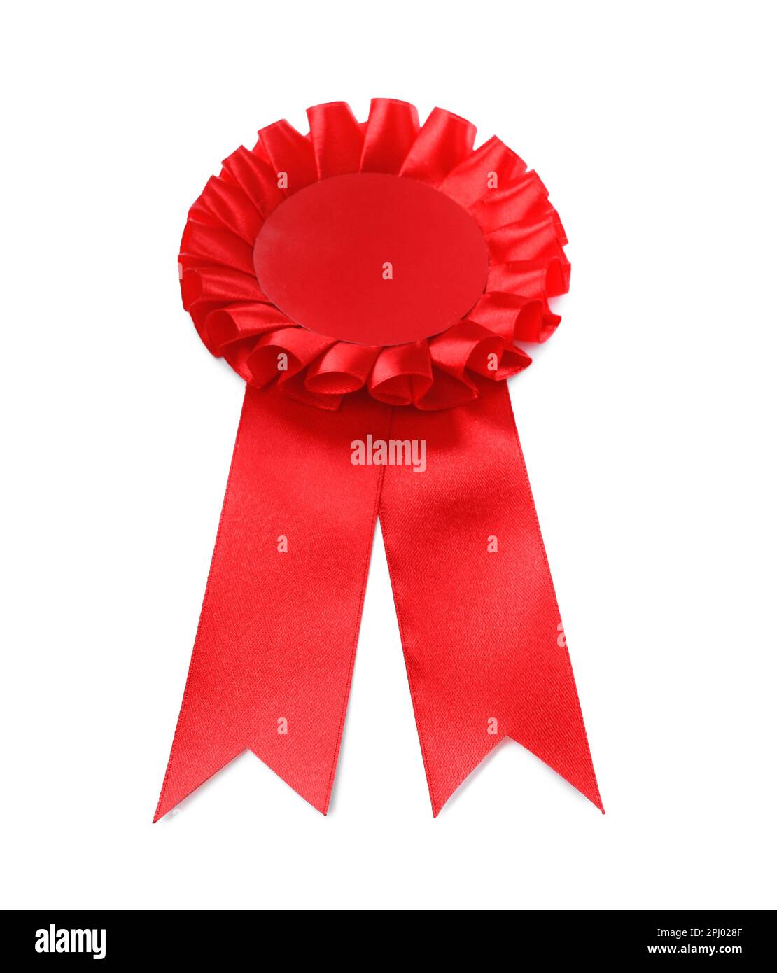 One red award ribbon isolated on white Stock Photo - Alamy