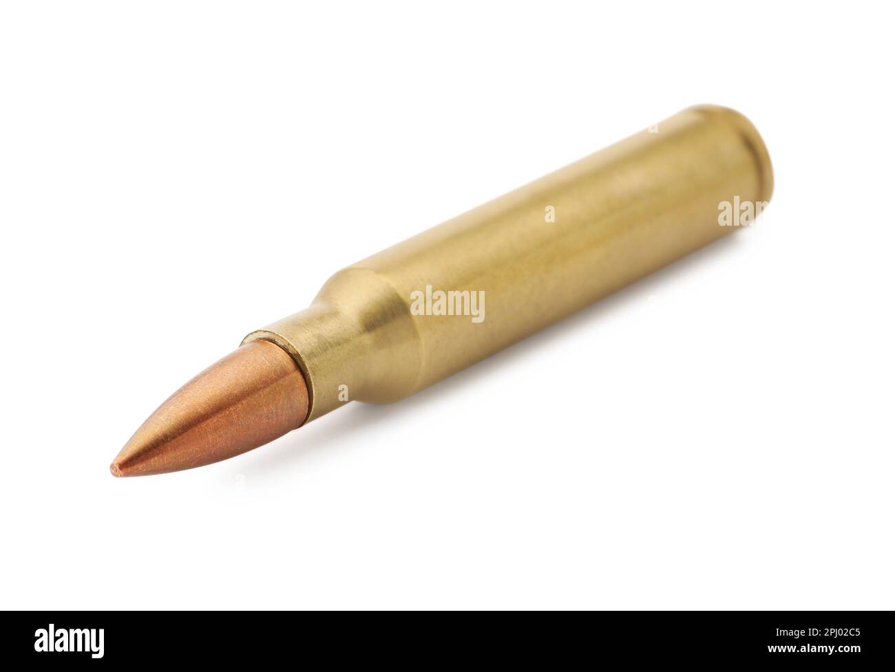 One bullet isolated on white. Military ammunition Stock Photo - Alamy