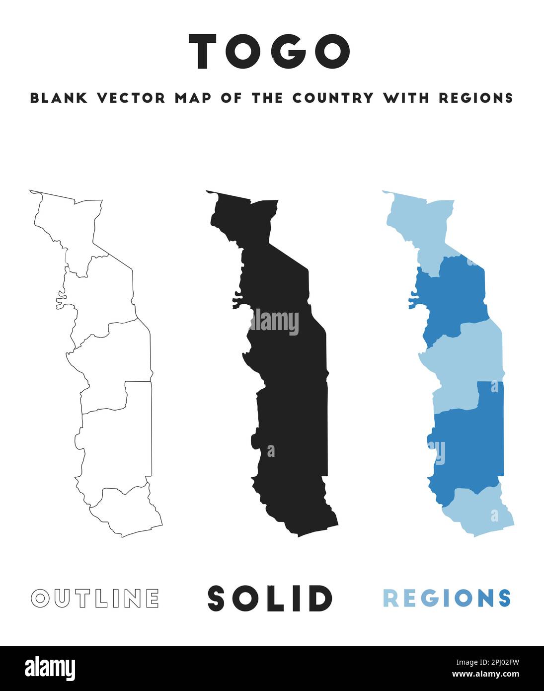 Togo map. Borders of Togo for your infographic. Vector country shape ...