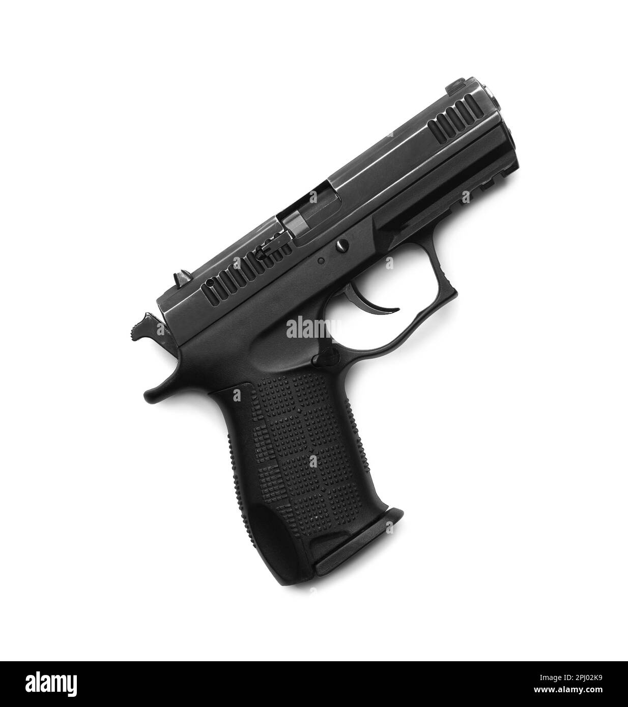 Semi-automatic pistol isolated on white. Standard handgun Stock Photo ...