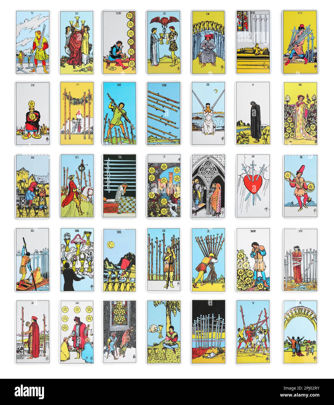Set with different tarot cards on white background Stock Photo - Alamy