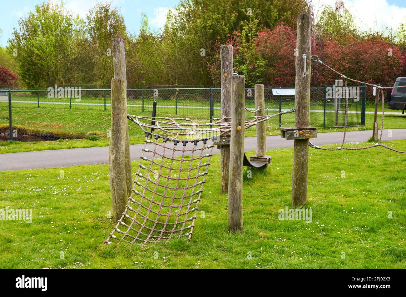 Beautiful park with playground for children. Outdoor recreation Stock ...