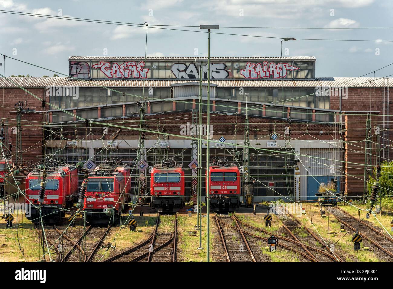 Locomotive shed at Frankfurt Central Station, Hesse, Germany Stock ...