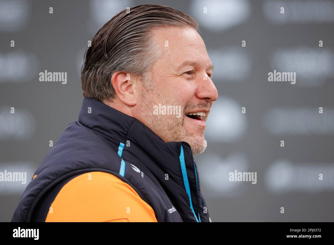 Albert Park, 30th March 2023 Zak Brown, team principal of the McLaren ...