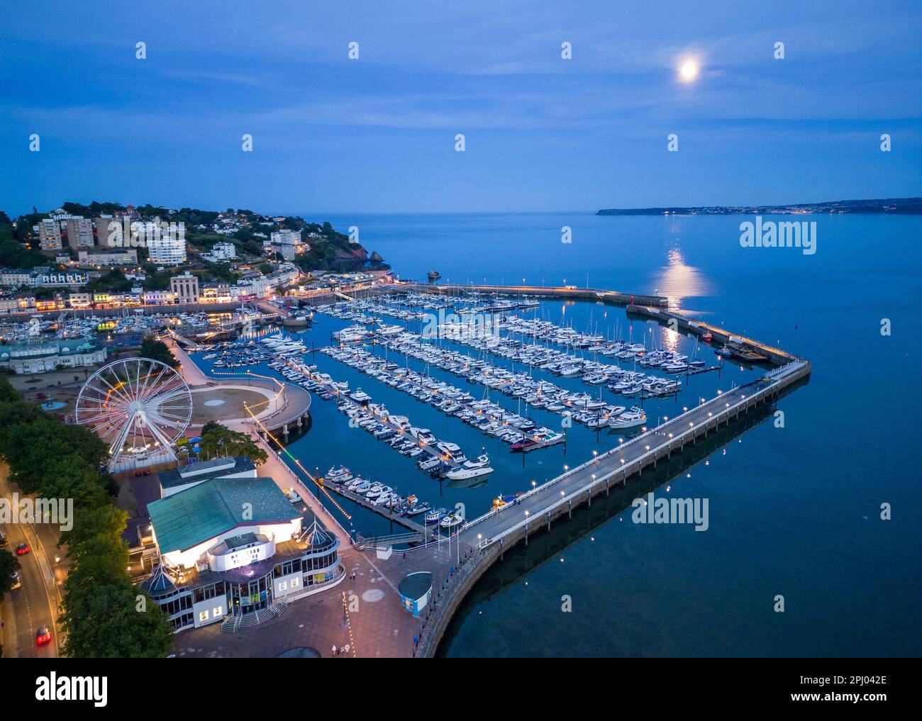 Torquay Marina By Moonlight Stock Photo - Alamy