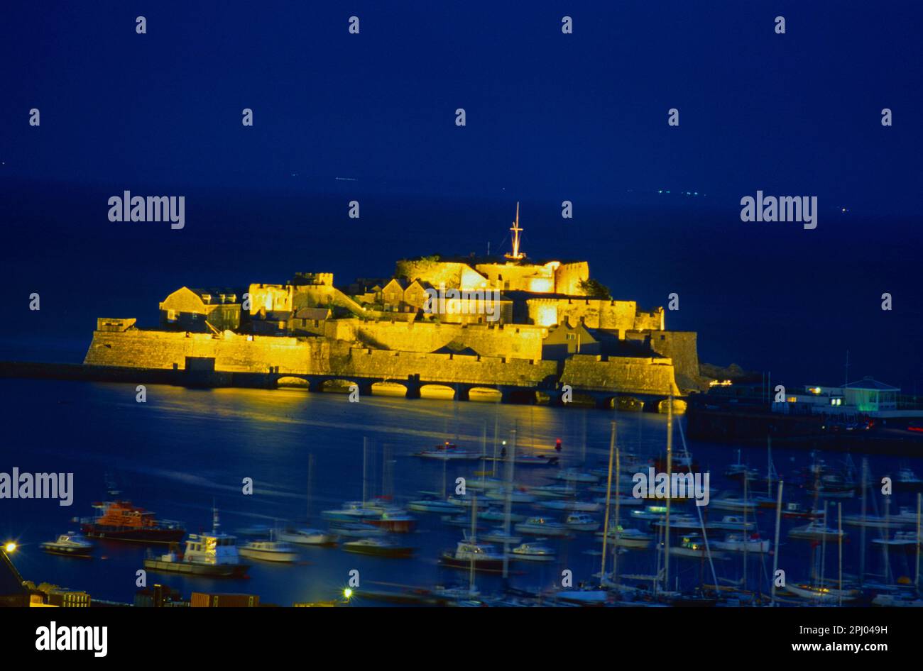Castle Cornet at night, Guernsey, Channel Islands Stock Photo - Alamy