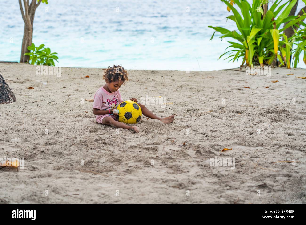Raja Ampat, West Papua, Indonesia, February 06.2023: Native papuan ...