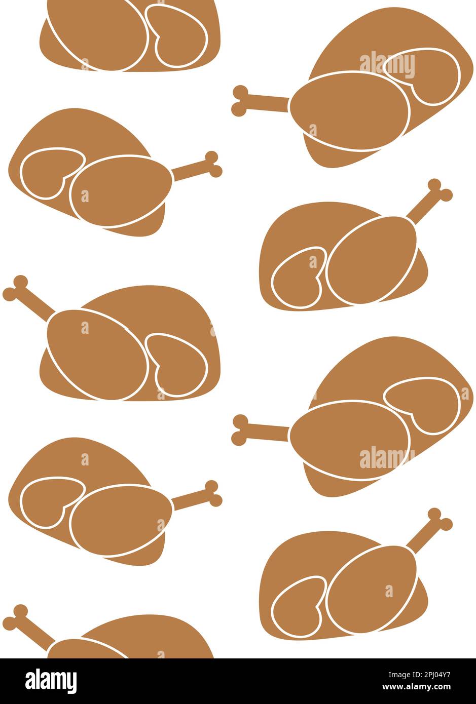 Vector seamless pattern of flat turkey isolated on white background ...