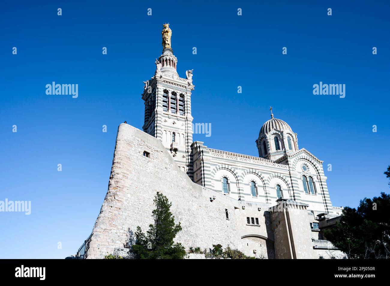 Basilica Notre Dame de la Garde (Our Lady of the Guard) Marseille. The ...