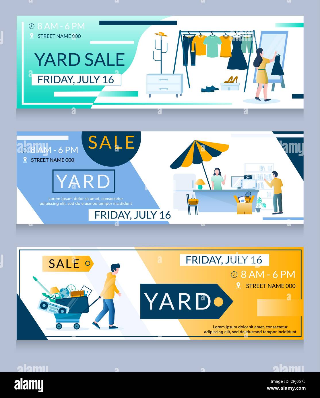 Yard sale vector web banner template set Stock Vector Image & Art - Alamy