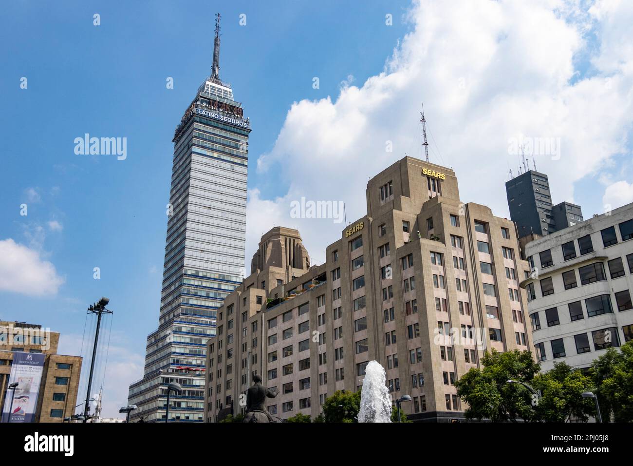 Latino Tower also known as "Torre Latinoamericana", one of the most iconic buildings, next to ...