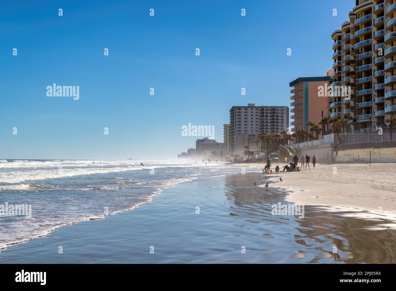 Daytona Beach in Florida beautiful boardwalk and shoreline Stock Photo ...