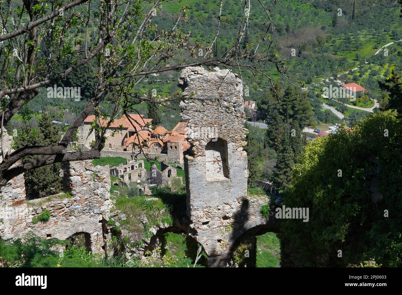A beautiful shot of the historic ruins of a Byzantine Church in ...