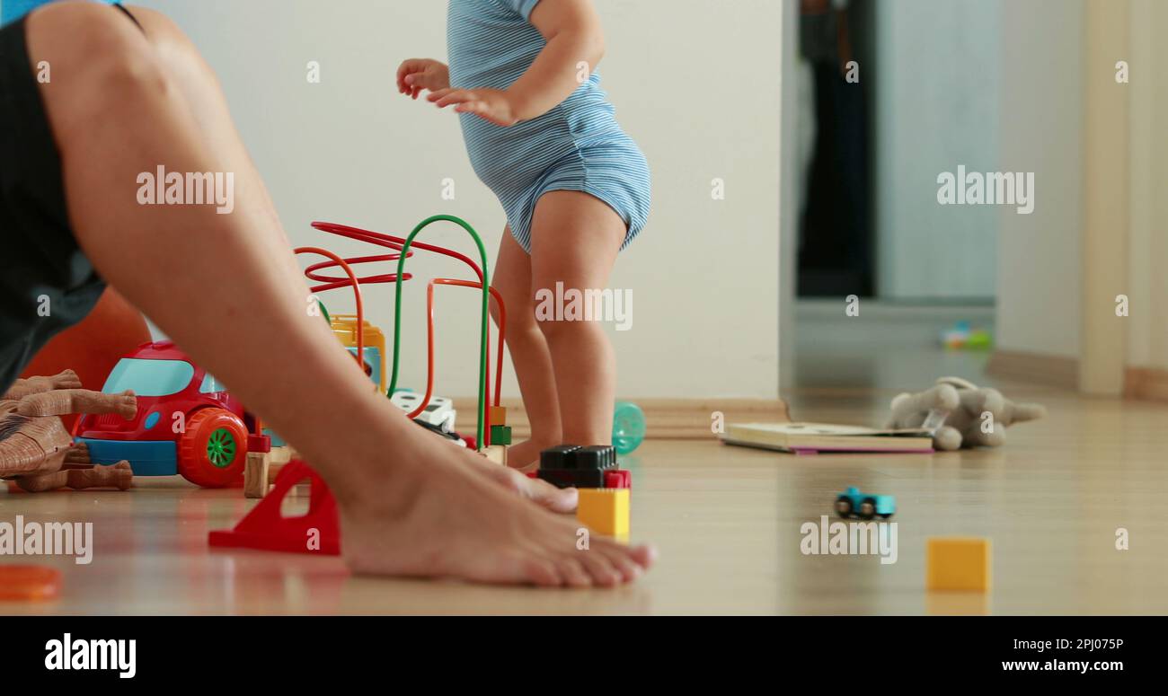 Little baby boy dancing moving body at home, happy child Stock Photo ...