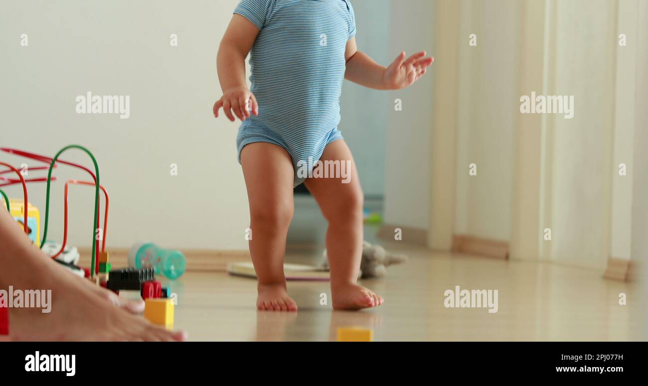 Little baby boy dancing moving body at home, happy child Stock Photo ...