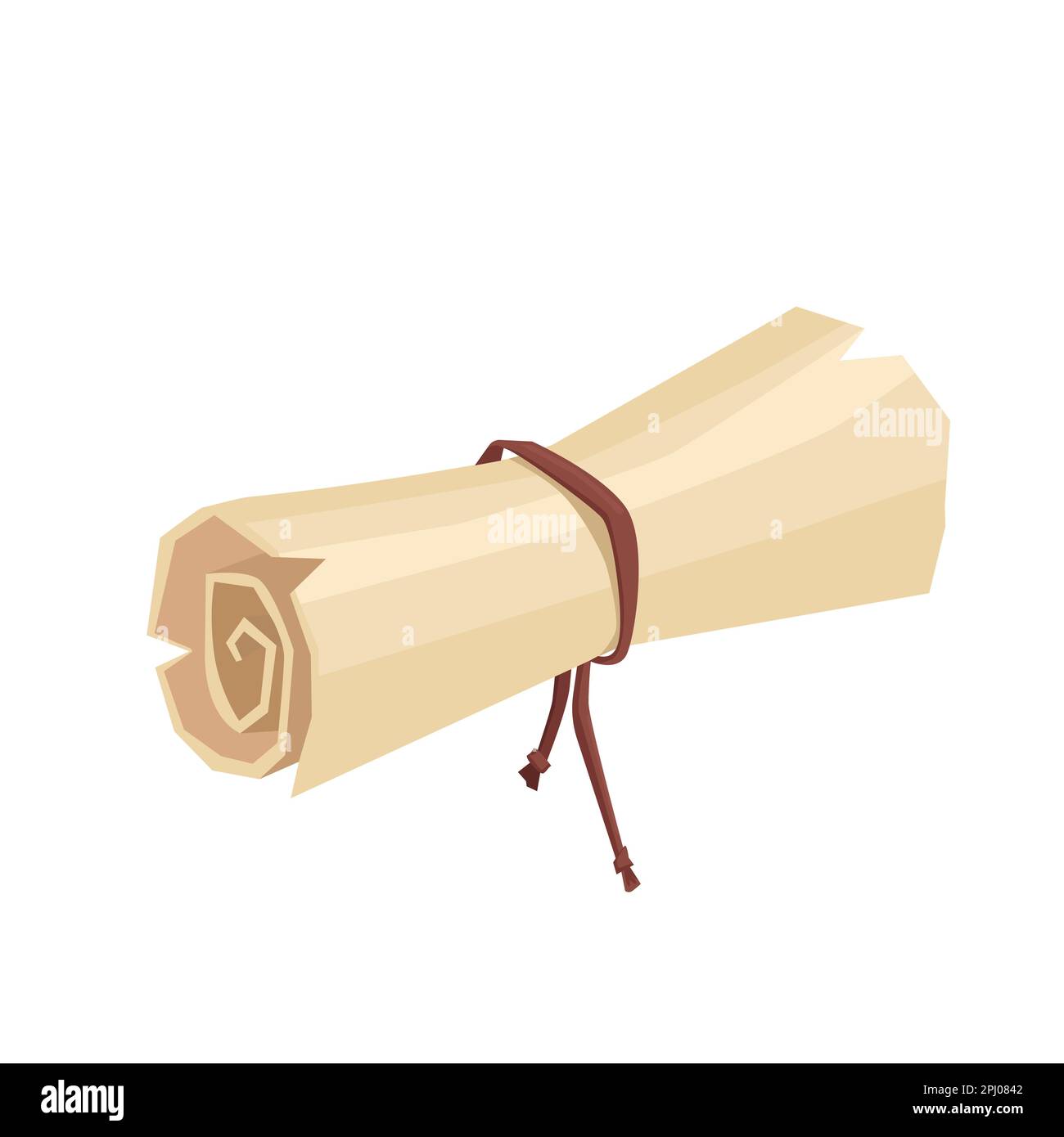 Cartoon old paper scroll tied with a rope. Antique manuscript Stock ...