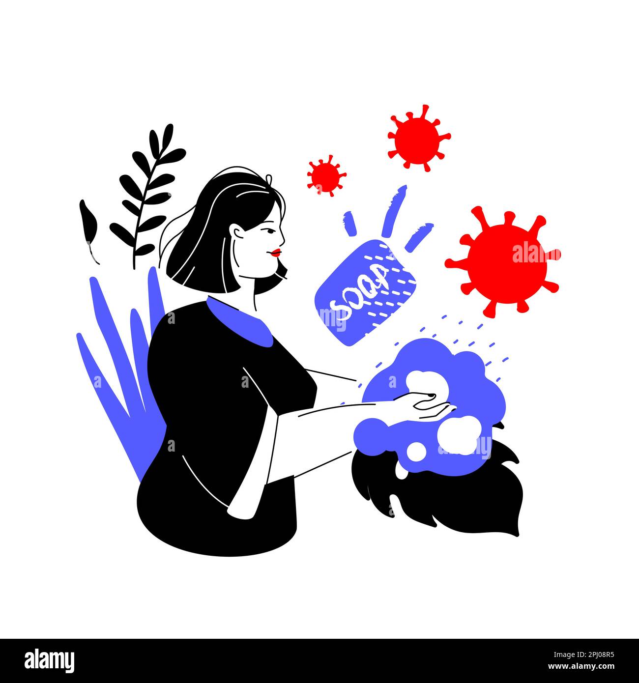 Hygiene and antibacterial soap - colorful flat design style ...