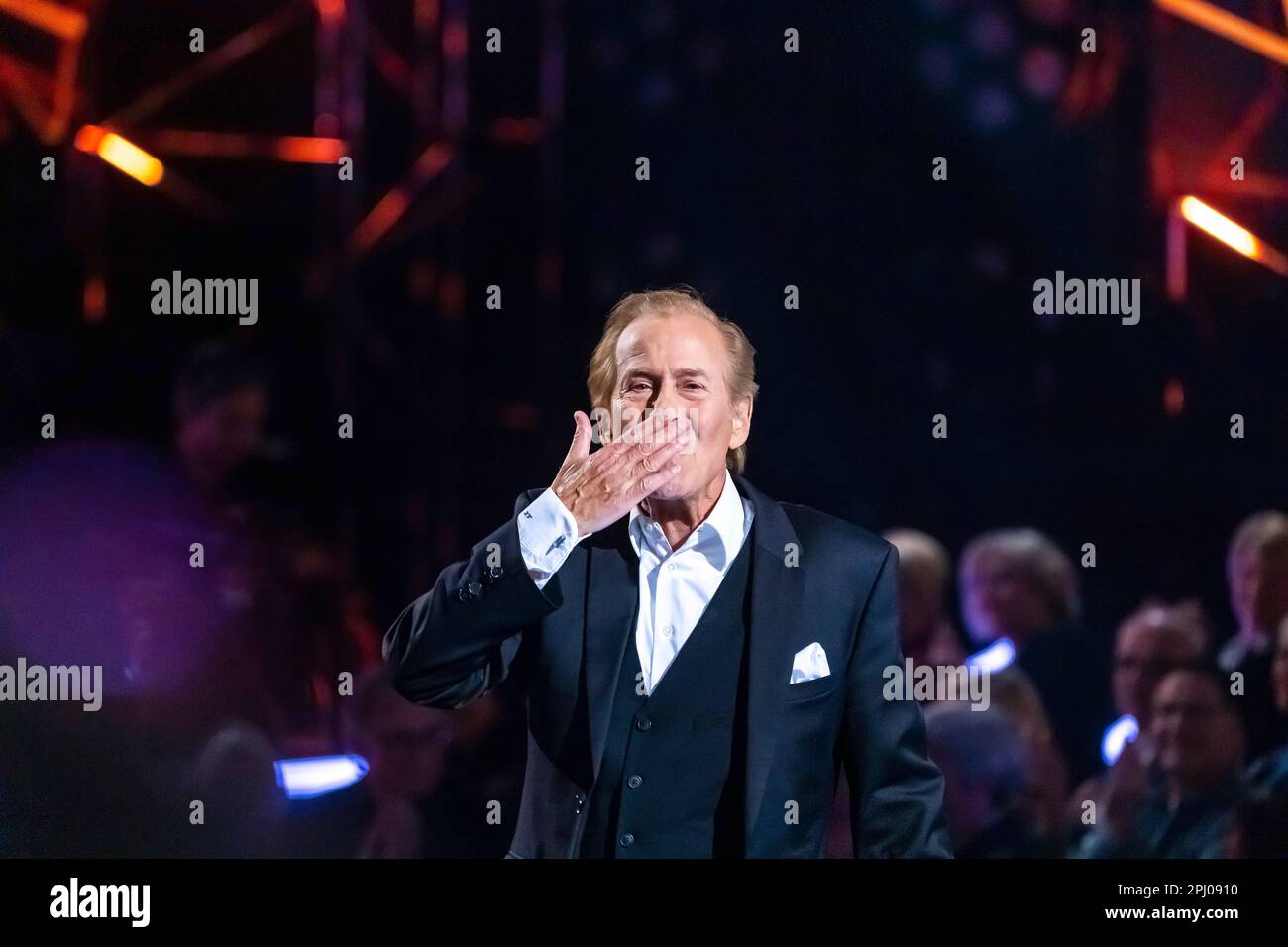 Singer Michael Holm performing on stage. 50 years of ZDF Hitparade ...